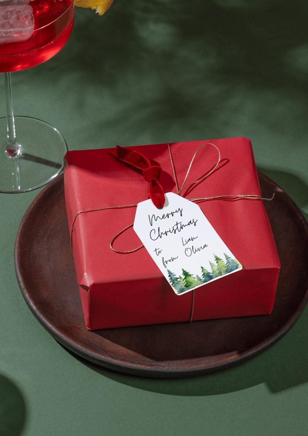 Printable Christmas Tag Canva Template Minimalist Style, Personalized ...