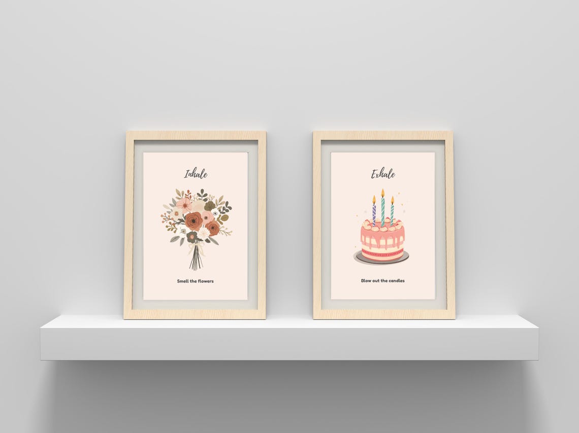 Boho Breathing Posters for Kids | Calm Corner Decor (PDF PNG) - Etsy