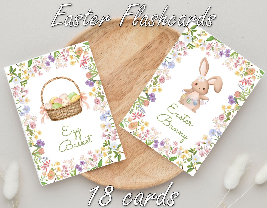 Printable Easter Flashcards for Kids | 18 Cute Easter Vocabulary Cards ...