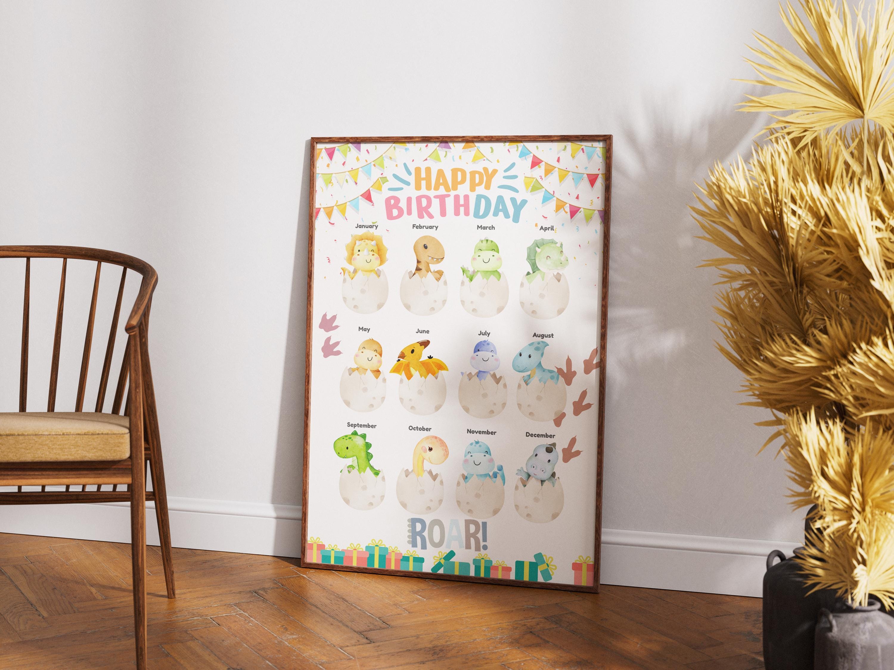 Dinosaur Birthday Chart Printable – Classroom Dino Decor (PDF & PNG) - Etsy
