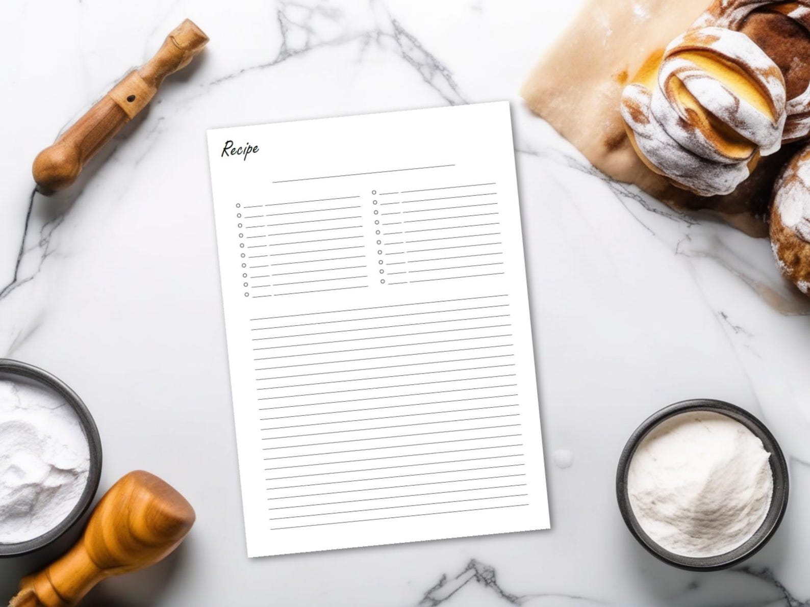 Printable Recipe Book Template Recipe Card Blank Recipe Page Fillable ...