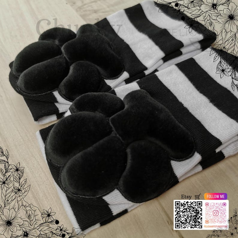 Cute Plush Paw Pad Socks Cozy Animal Paws for Your Feet Unique Gift ...