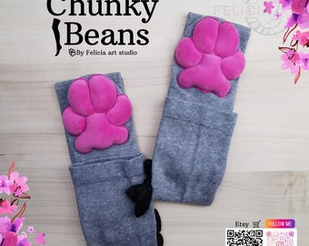 Cute Plush Paw Pad Socks Cozy Animal Paws for Your Feet Unique Gift ...