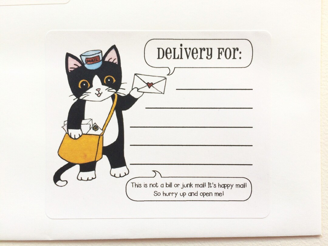 Mail Kitties Delivery for Mailing Labels - Set of 12 - Etsy
