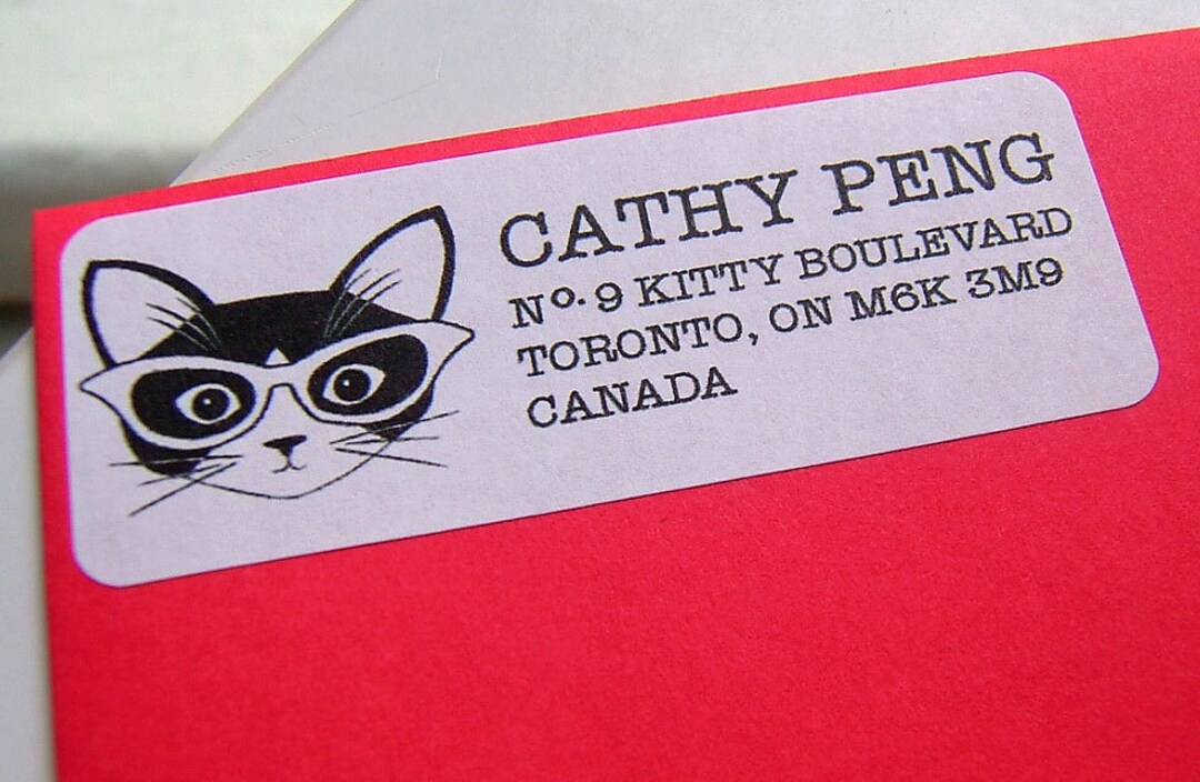 Clever Kitty Address Labels - Set of 30 - Etsy