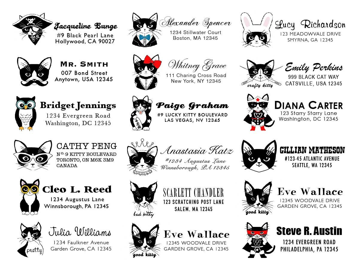 Clever Kitty Address Labels Set of 30 - Etsy