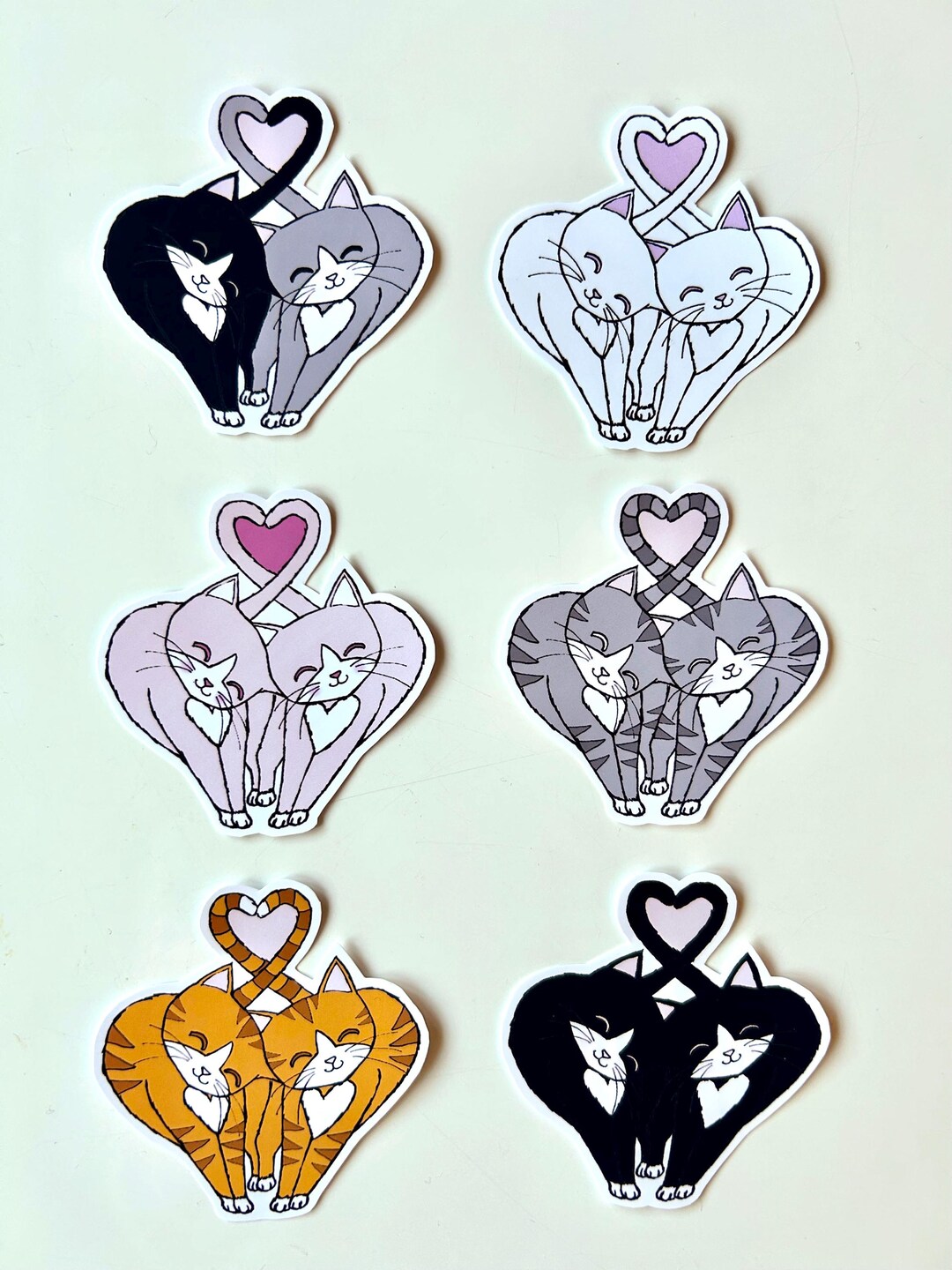 Headbutting Kitties Hand-cut Matte Stickers - Etsy