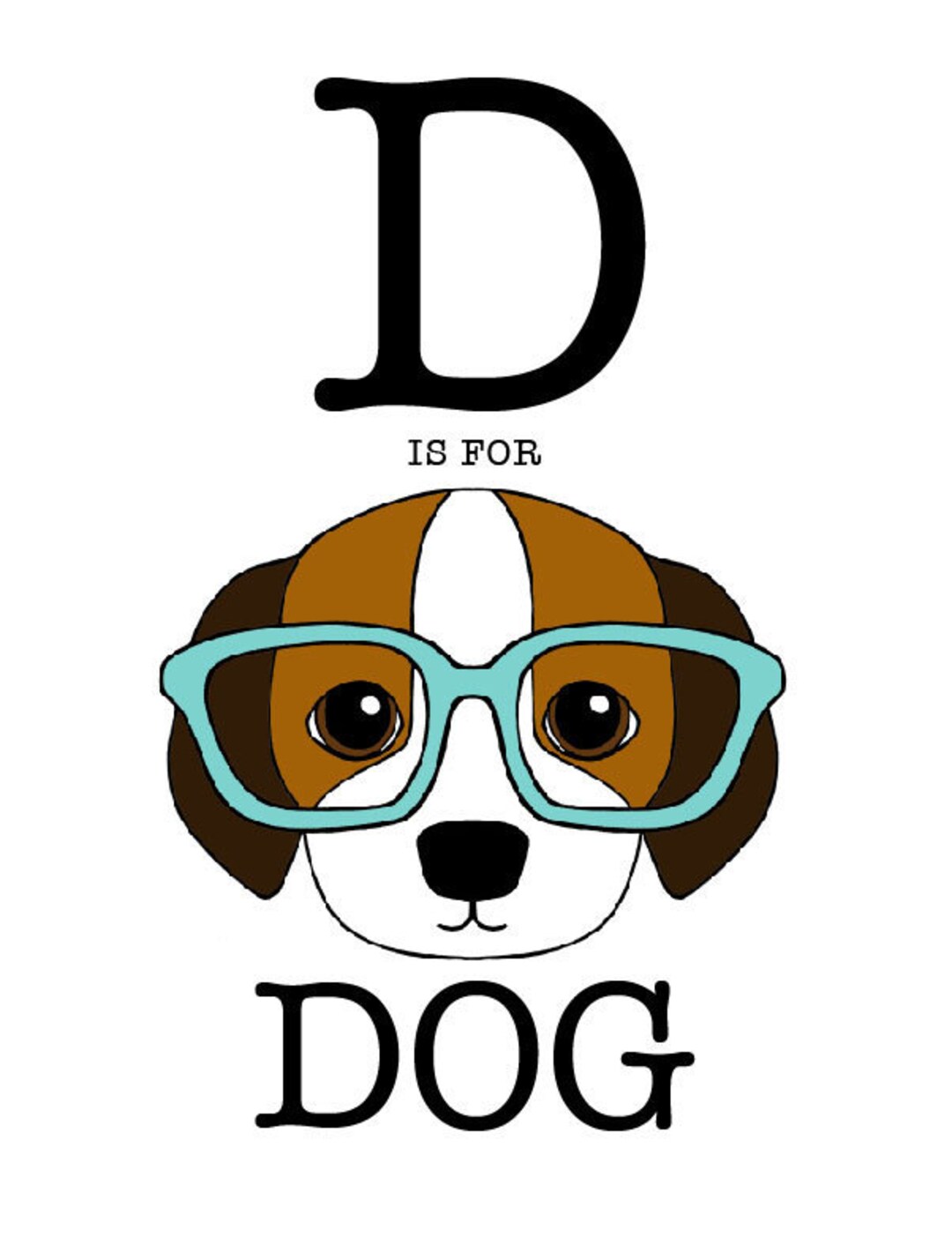 D is for Dog 8 X 10 Art Print - Etsy