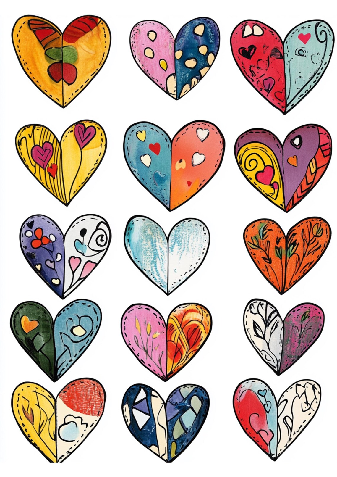 350+ Printable Heart Sticker Pack - Etsy