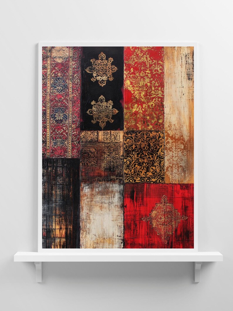 Printable Oil Painting Traditional Motifs Local Patterns - Etsy