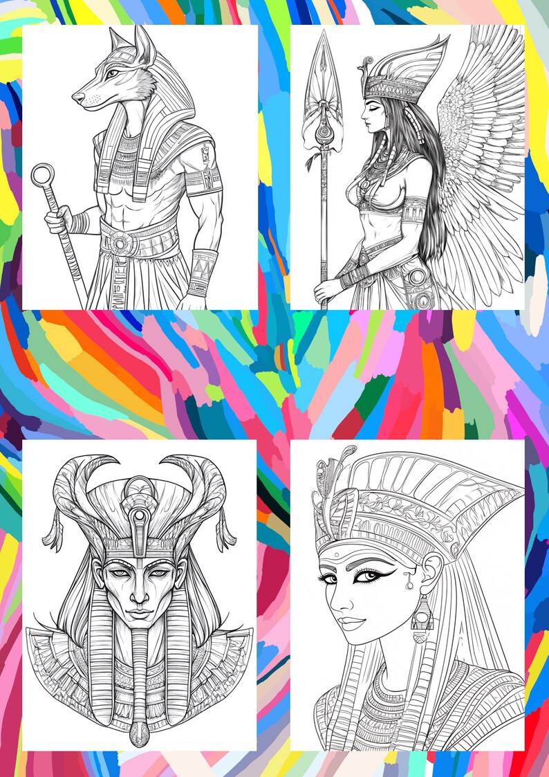 Ancient Egyptian Gods and Goddesses Coloring Book 21 Coloring Pages - Etsy