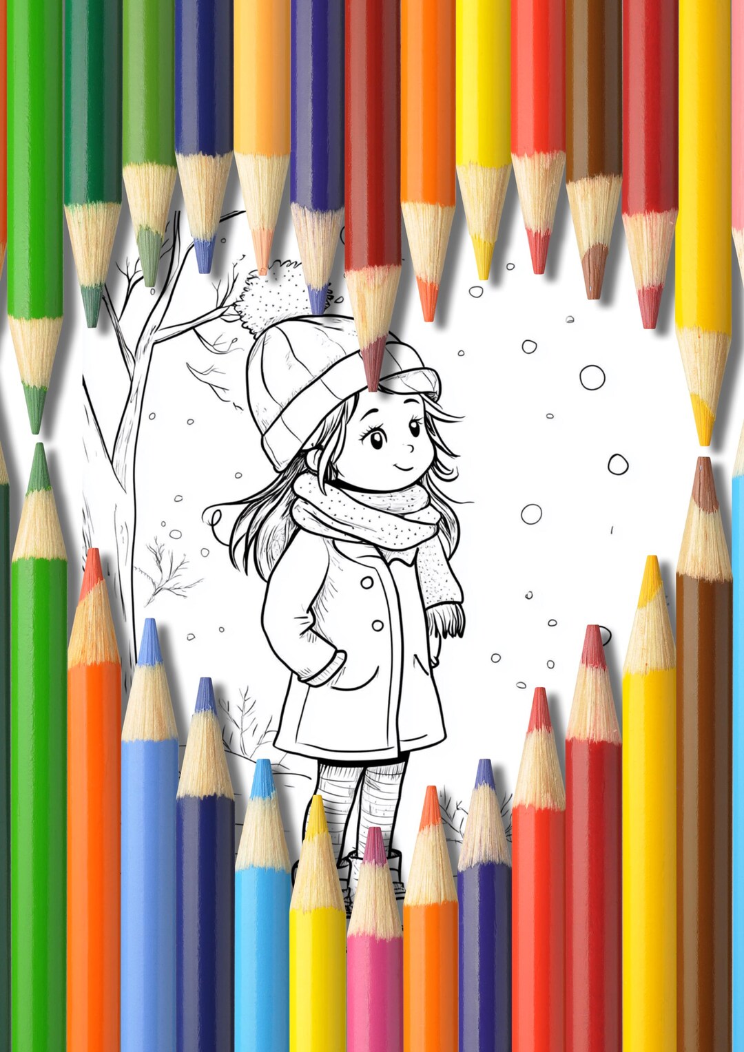 Winter Themed Coloring Pages for Kids 25 Pages - Etsy