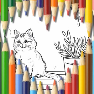 Simple Printable Coloring Book for Kids Cats Themed 22 Pages - Etsy