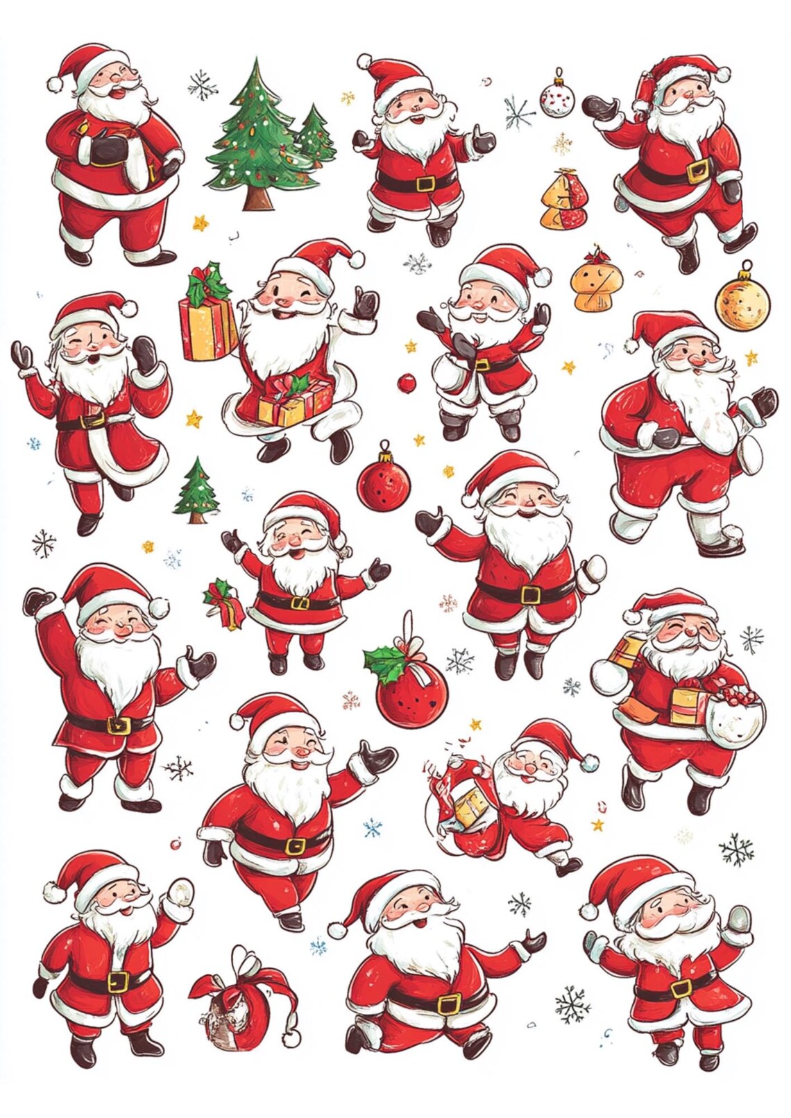1200 Printable Christmas Stickers Pack Santa Claus Stickers - Etsy
