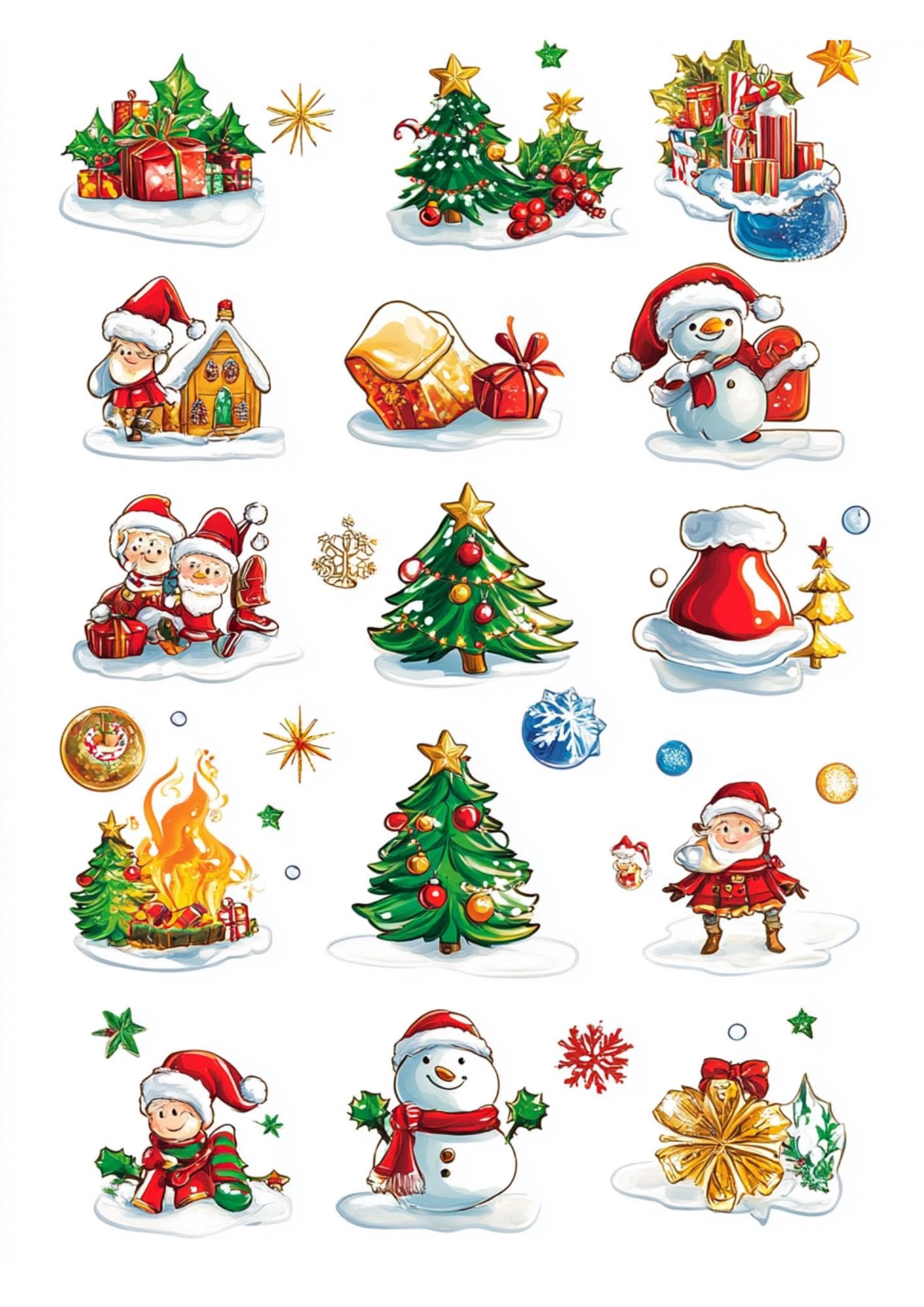 1200 Printable Christmas Stickers Pack Santa Claus Stickers - Etsy