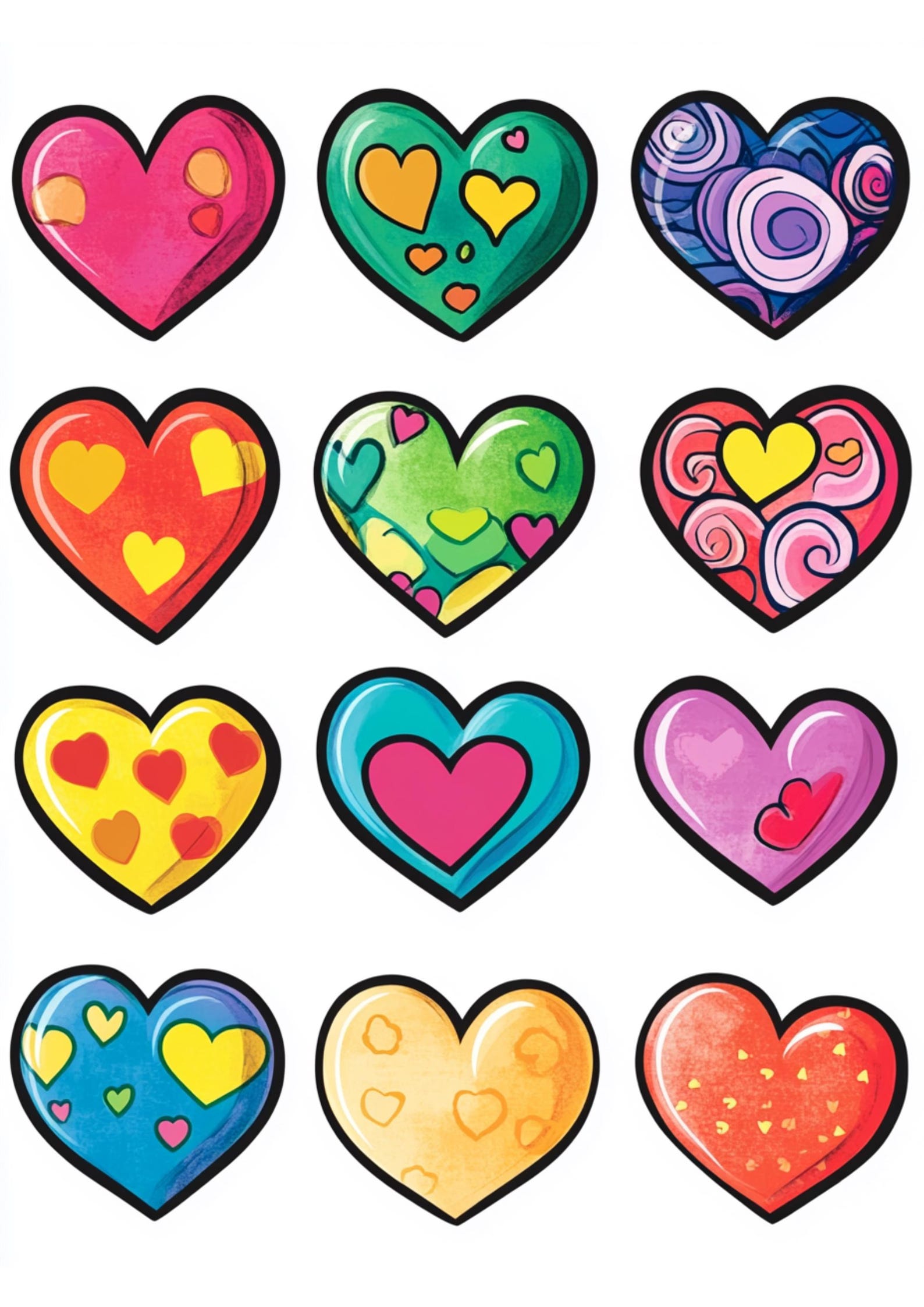 350+ Printable Heart Sticker Pack - Etsy