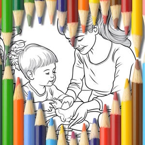 Mother's Love Themed Coloring Pages 14 Pages - Etsy