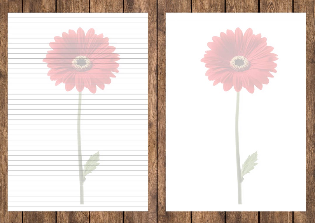 Printable Letter Paper Red Floral - Etsy
