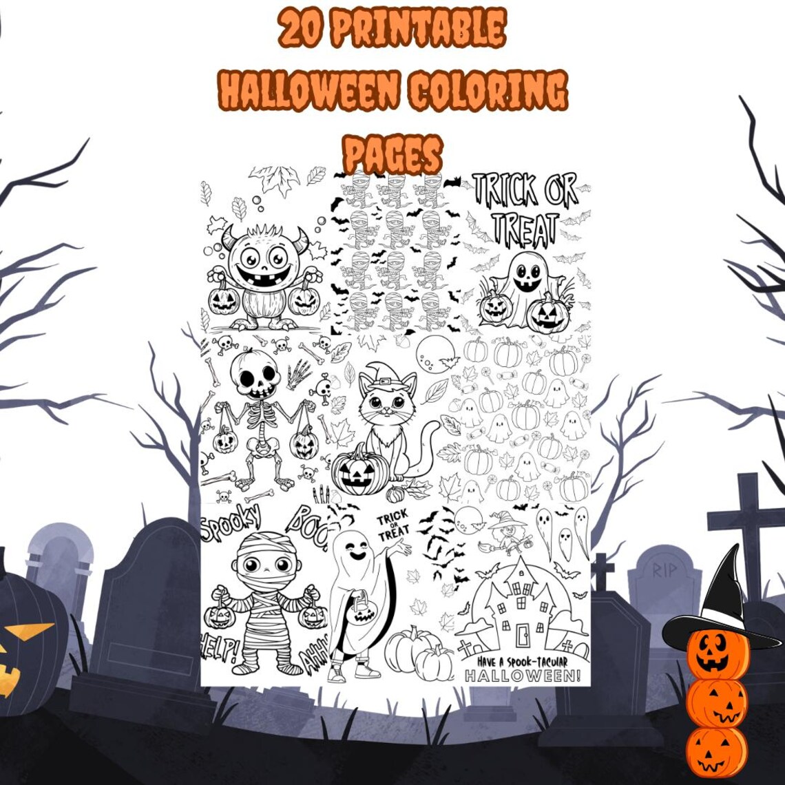 20 Printable Halloween Coloring Pages for Kids Kids' Halloween Craft ...
