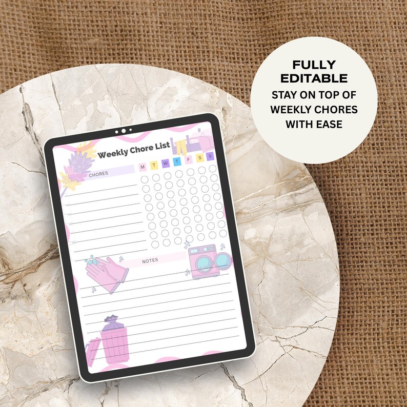 Editable Kids Chore Chart: Printable Weekly Responsibility Tracker (PDF ...