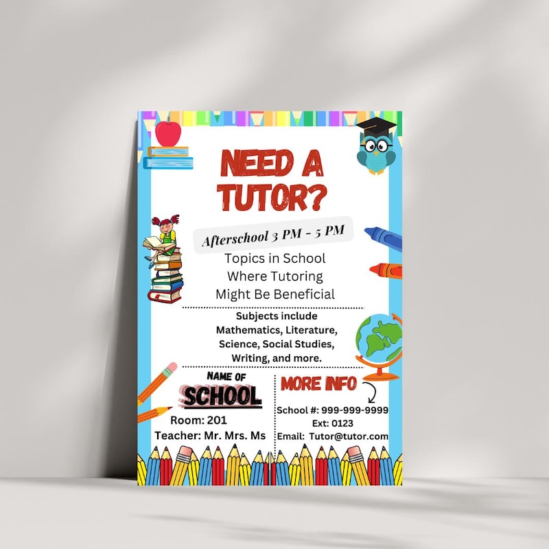 Tutoring Flyer - Etsy