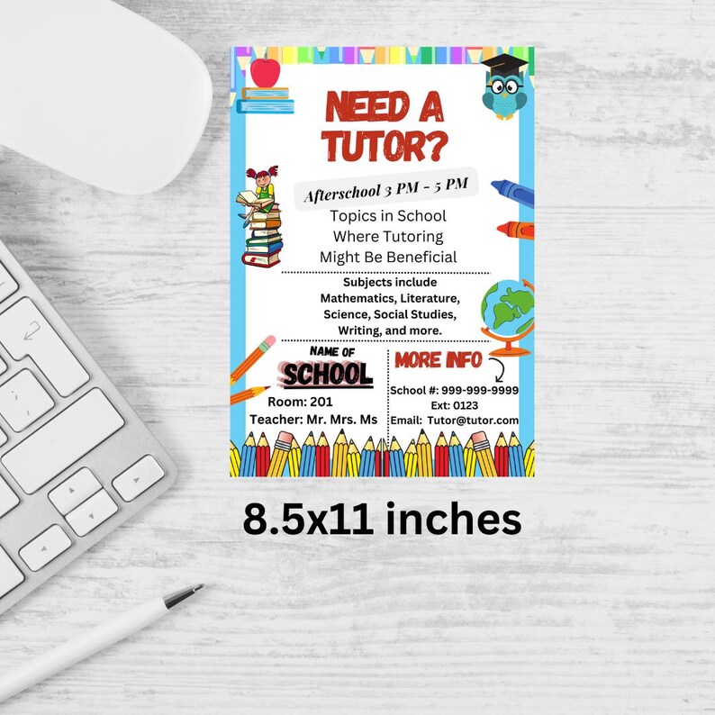 Custom Need a Tutor Flyer | Personalized Tutoring Services ...