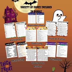 7 Fun & Spooky Printable Halloween Party Games Bundle for Instant ...