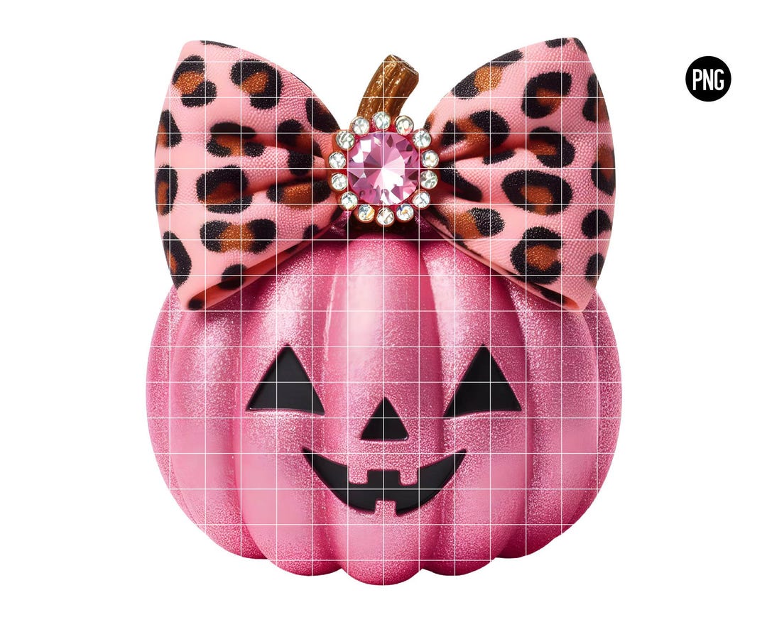 Leopard Print Pink Pumpkin SVG PNG, Glam Halloween Pumpkin Design, Pink ...