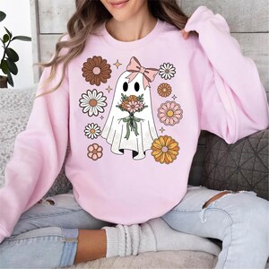 Floral Ghost With Bow SVG PNG Halloween Clipart Cute Bouquet Spirit ...