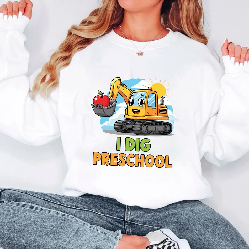 I Dig Preschool SVG Kids Construction Truck Pre-k Shirt Design Back to ...