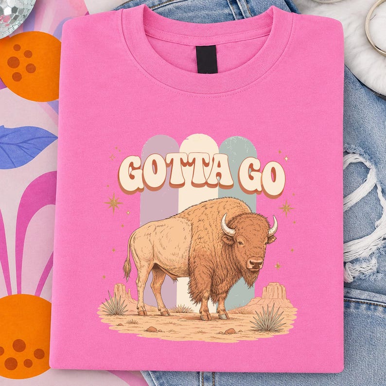 Gotta Go PNG SVG Retro Buffalo Western Design Vintage Bison Sublimation ...
