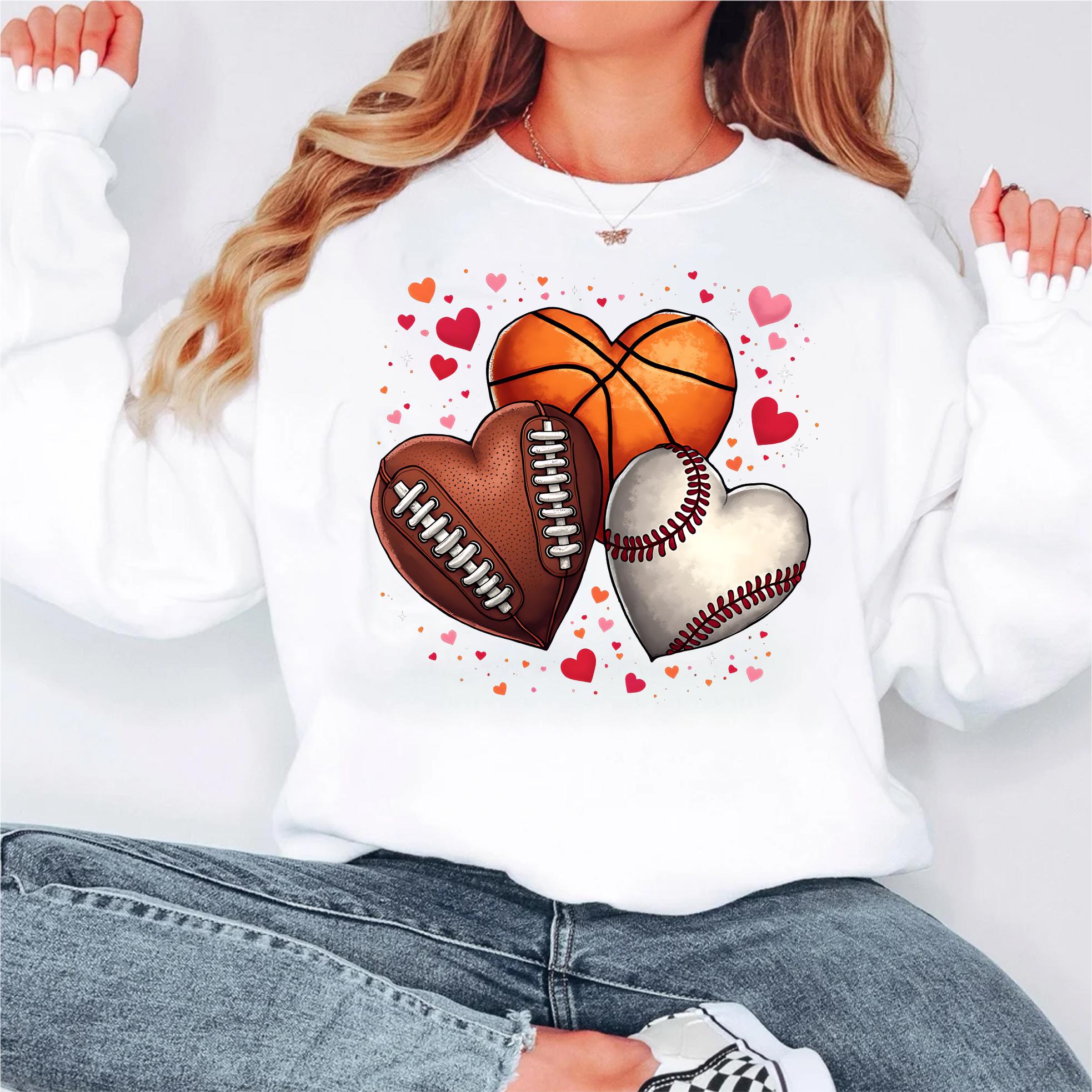 Sports Hearts PNG, Football Basketball Baseball Heart Design, Valentine ...
