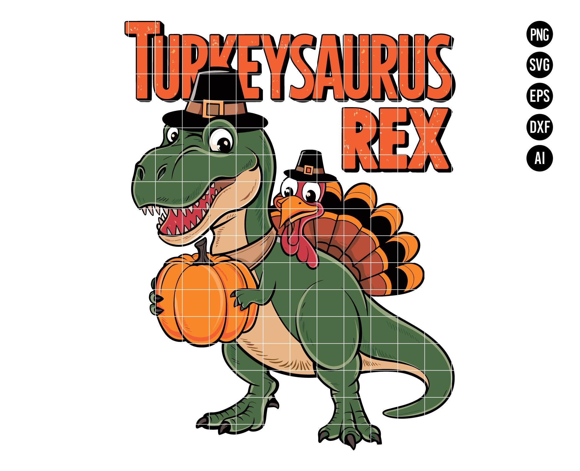 Turkeysaurus Rex SVG PNG, Dinosaur Thanksgiving Design, Funny Turkey ...