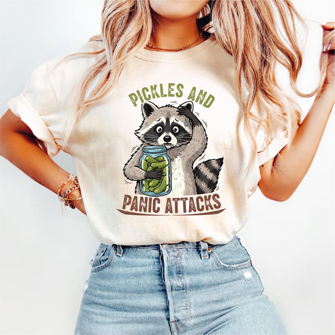 Pickles and Panic Attacks SVG, Funny Raccoon Mental Health PNG, Cute ...
