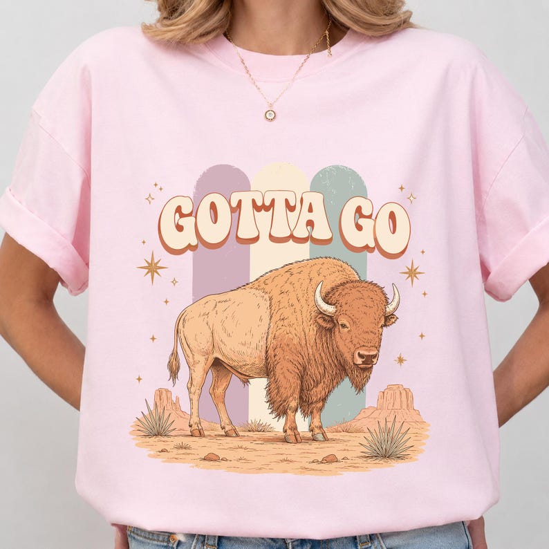 Gotta Go PNG SVG Retro Buffalo Western Design Vintage Bison Sublimation ...