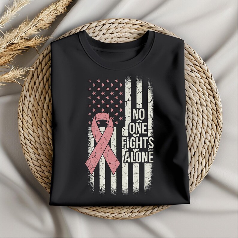 No One Fights Alone SVG PNG Breast Cancer Awareness Pink Ribbon ...