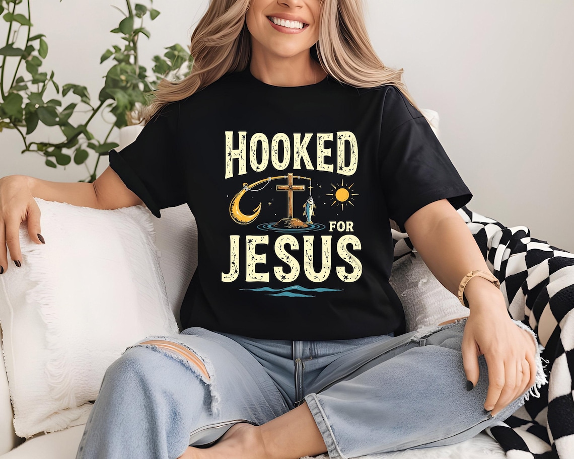 Hooked on Jesus SVG PNG, Christian Fishing Lover SVG, Religious Fishing ...