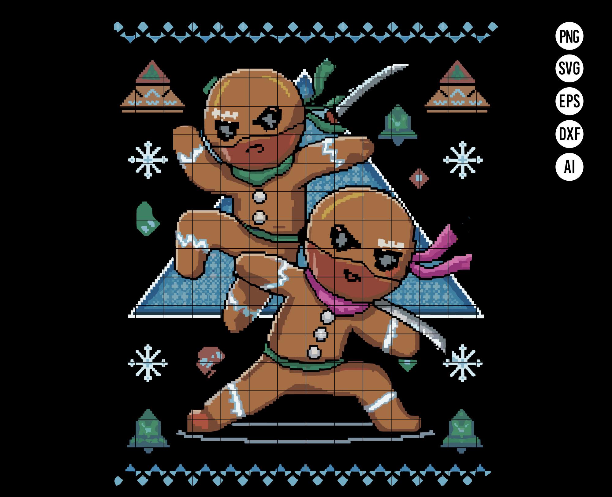 Ninjabread Men SVG PNG, Fun Gingerbread Warrior Design, Quirky ...