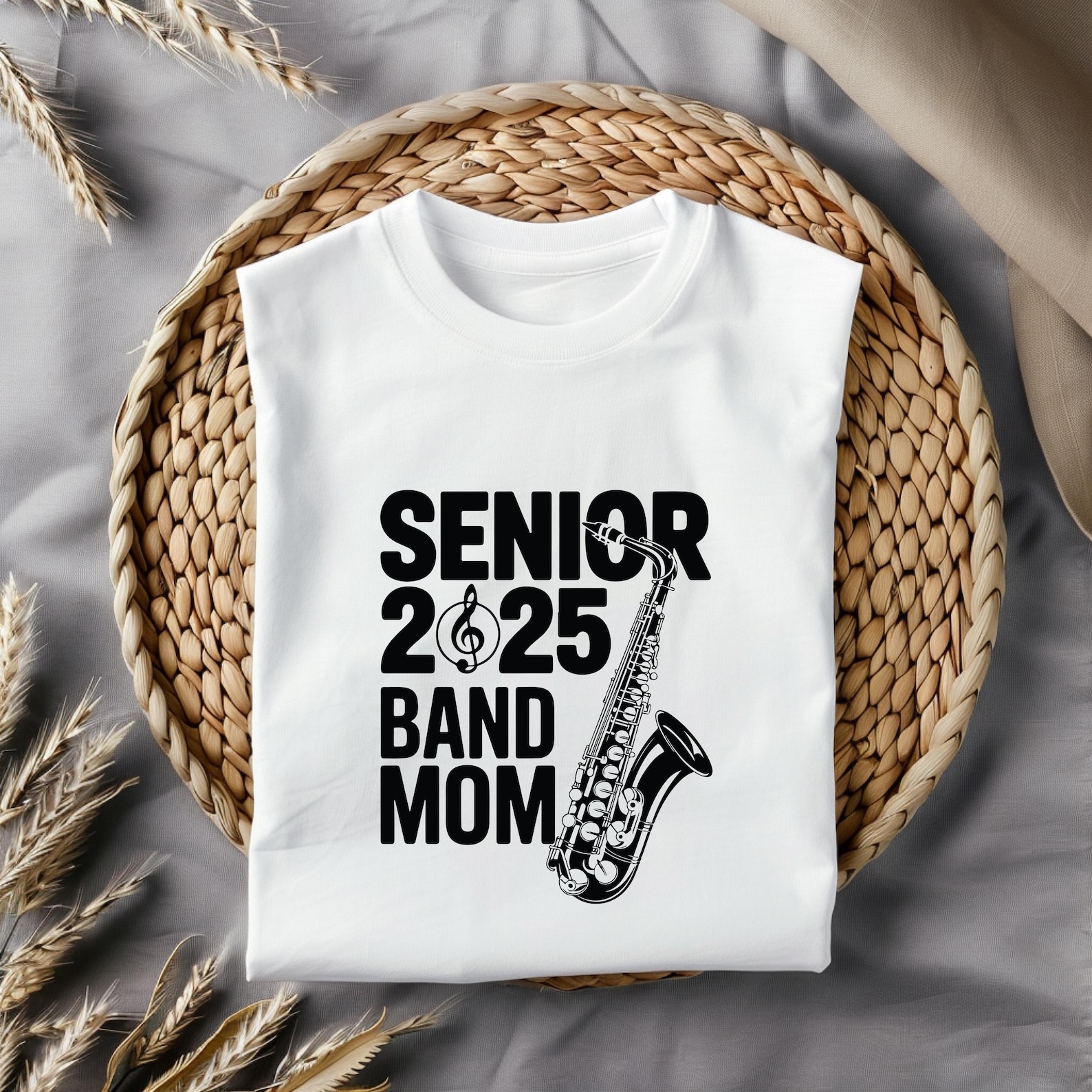 Senior 2025 Band Mom SVG, Music Mom Digital Cut File, Saxophone Band ...