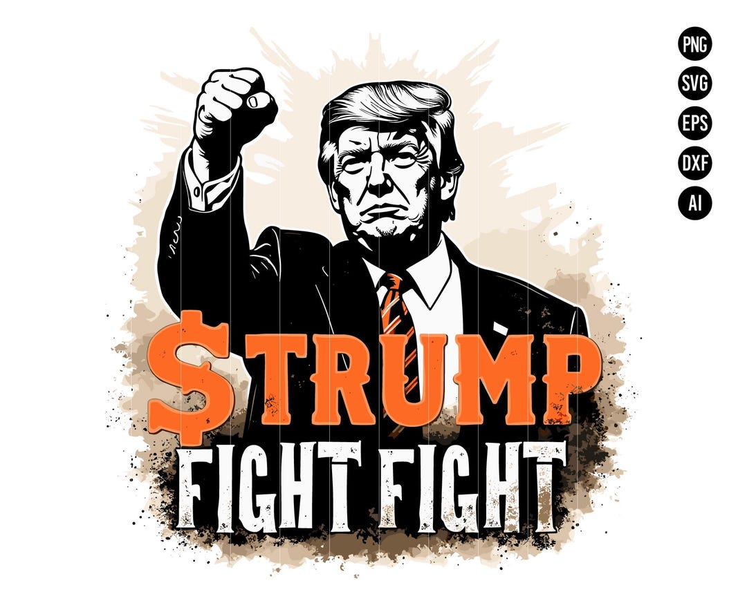 Trump Meme Coin PNG, Fight Fight Fight Coin SVG, Official Trump Coin ...