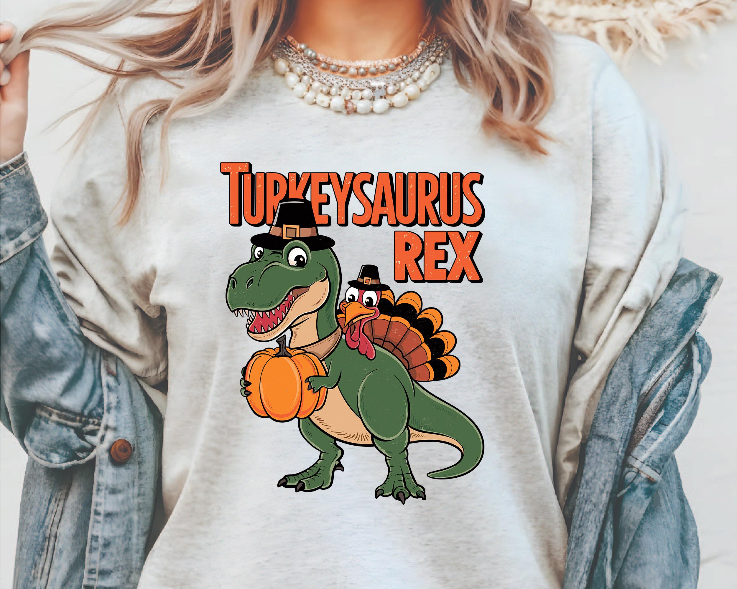 Turkeysaurus Rex SVG PNG, Dinosaur Thanksgiving Design, Funny Turkey ...