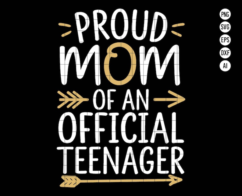 Proud Mom of an Official Teenager SVG PNG, Birthday Mom Digital Design ...