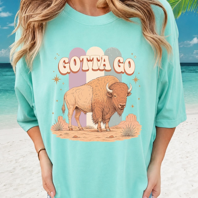 Gotta Go PNG SVG Retro Buffalo Western Design Vintage Bison Sublimation ...