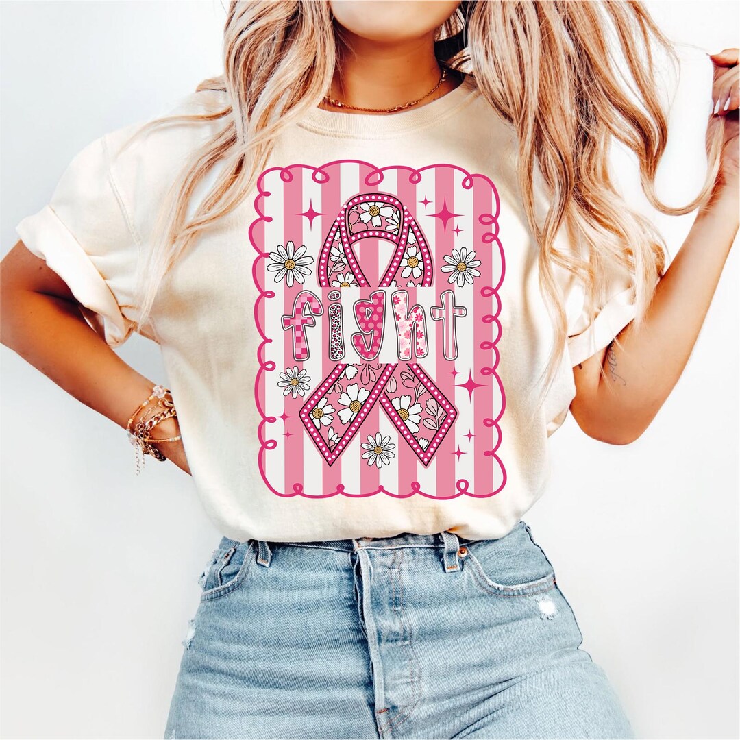 Preppy Fight Cancer SVG, Breast Cancer PNG, Breast Cancer Awareness in ...