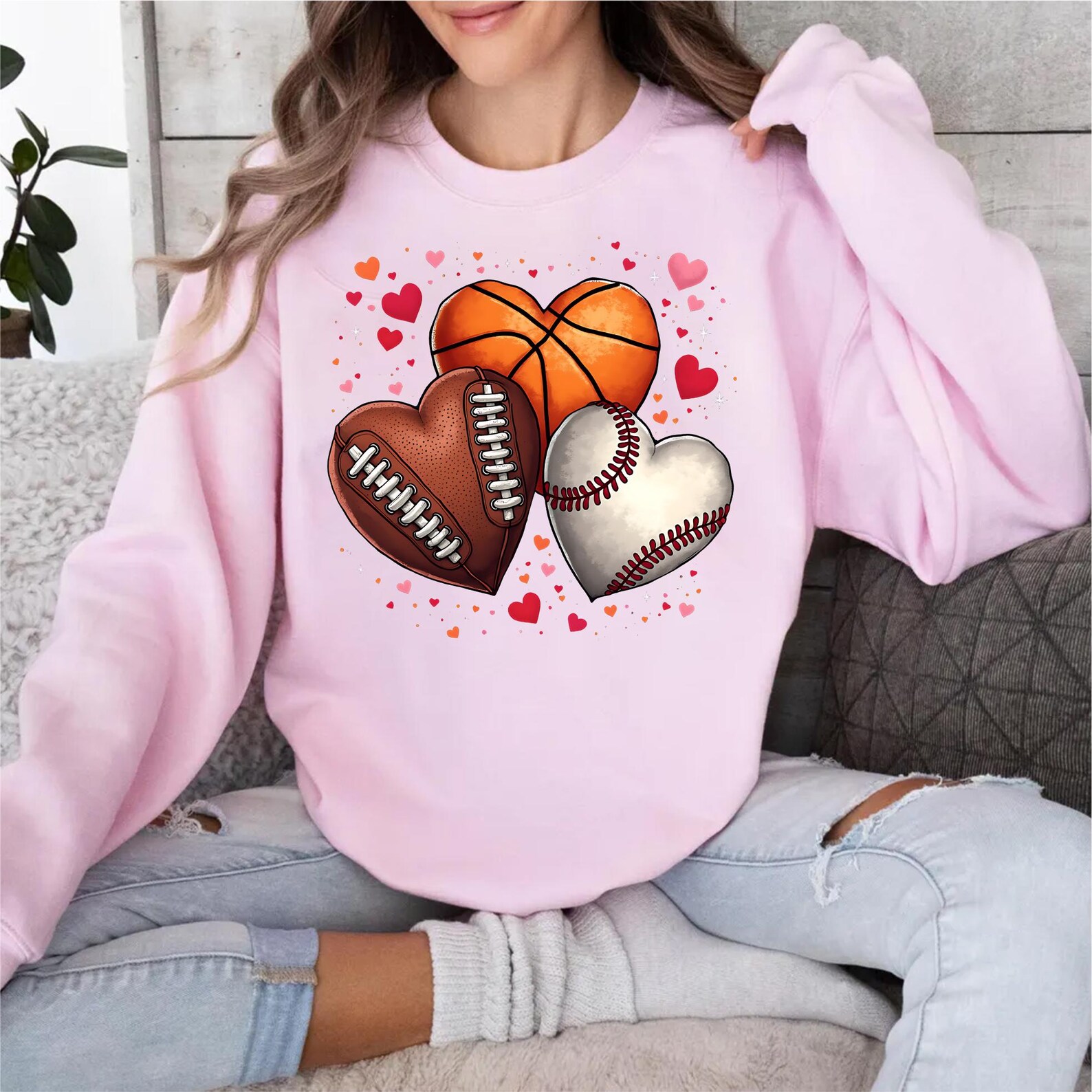 Sports Hearts PNG, Football Basketball Baseball Heart Design, Valentine ...