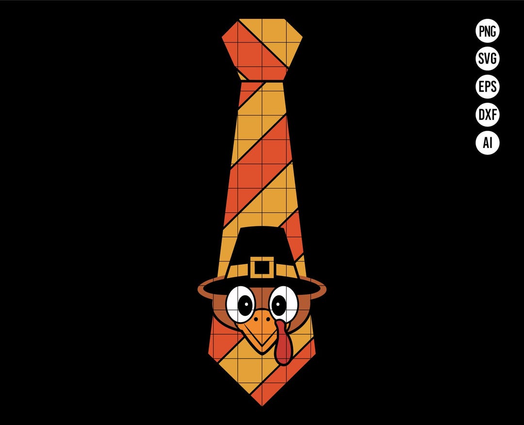 Turkey Tie SVG PNG Digital Download, Funny Thanksgiving Turkey Necktie ...