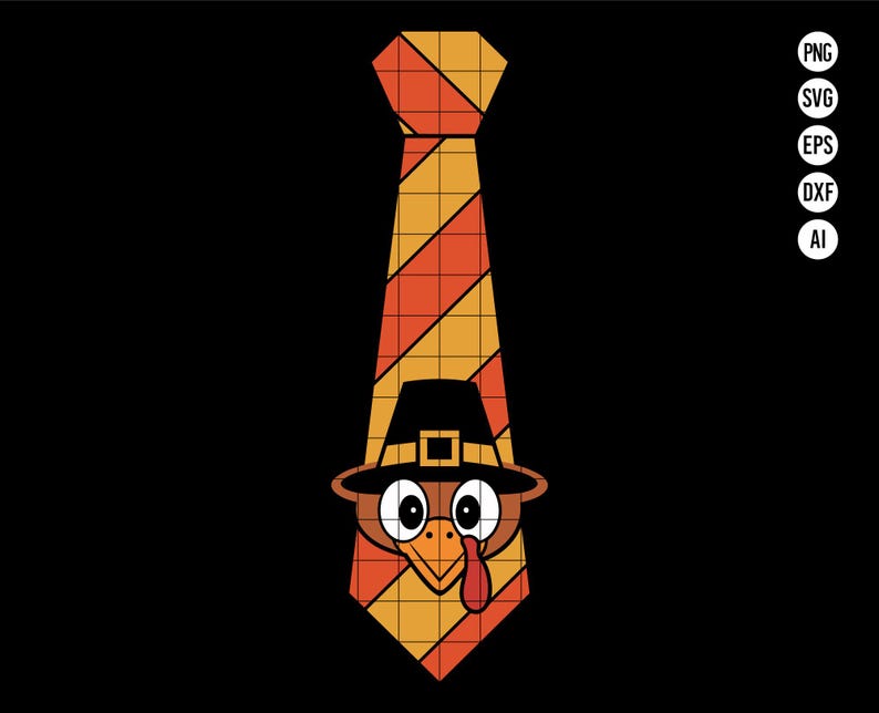 Turkey Tie SVG PNG Digital Download, Funny Thanksgiving Turkey Necktie ...