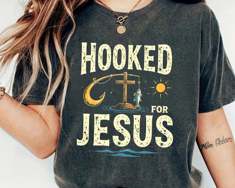Hooked on Jesus SVG PNG, Christian Fishing Lover SVG, Religious Fishing ...