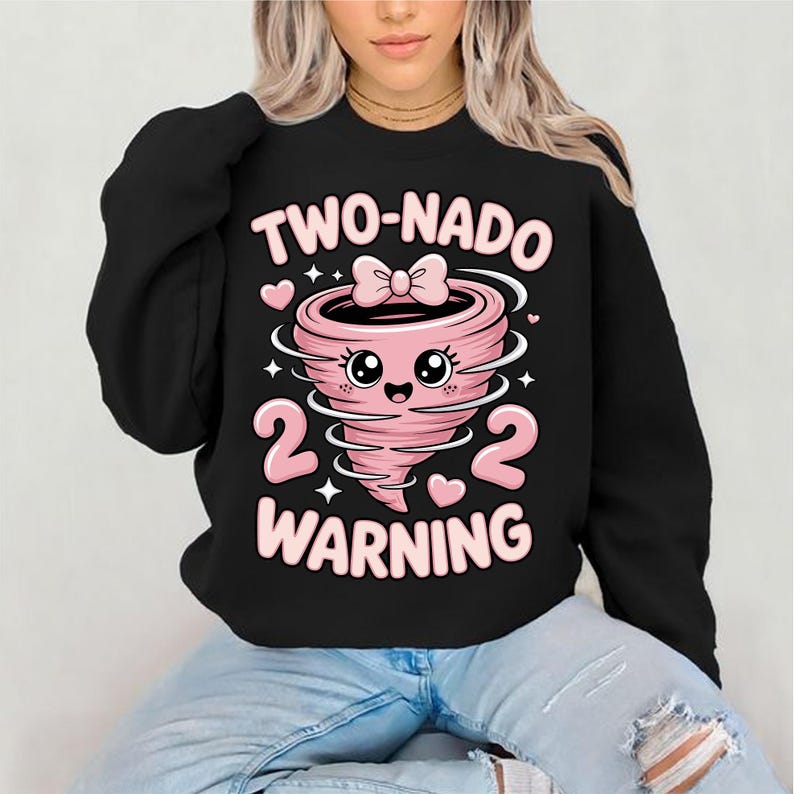 Two-nado SVG PNG 2nd Birthday Tornado Girl Design Digital Clipart for ...