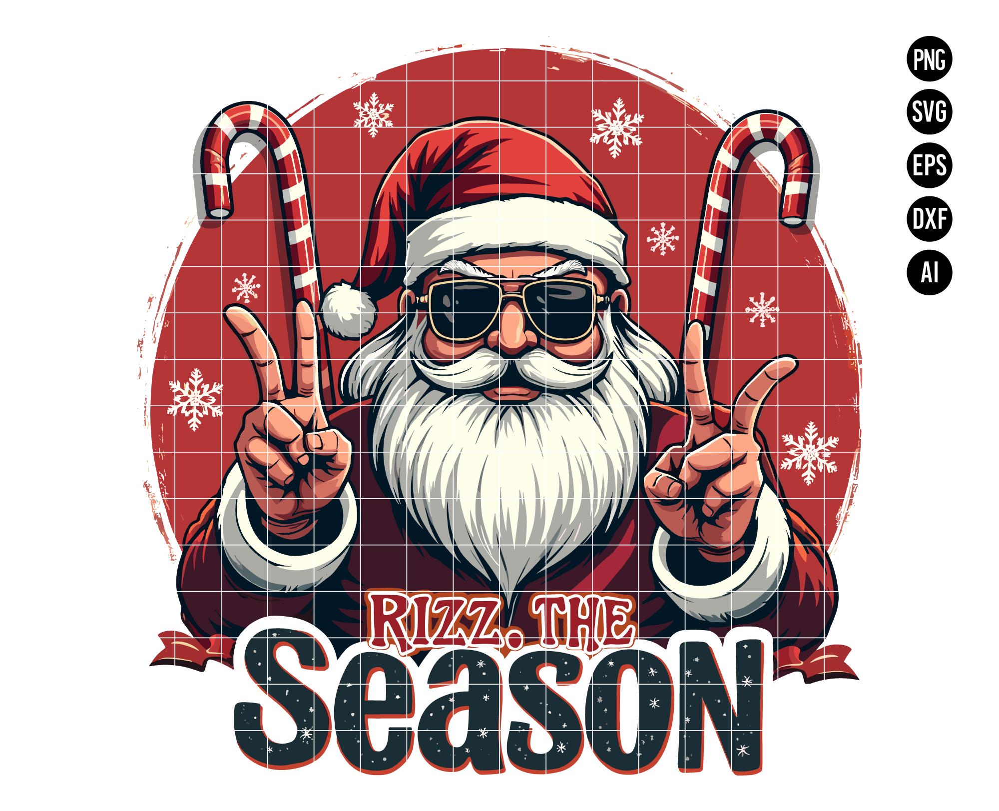 Rizz the Season SVG PNG, Cool Santa Christmas Design Xmas, Holiday ...